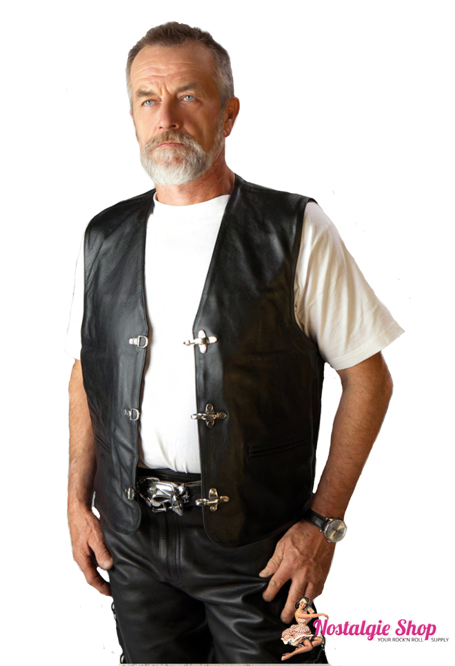 Leder Weste Biker Heavy Duty Wendelederweste | Lederbekleidung | Herren ...