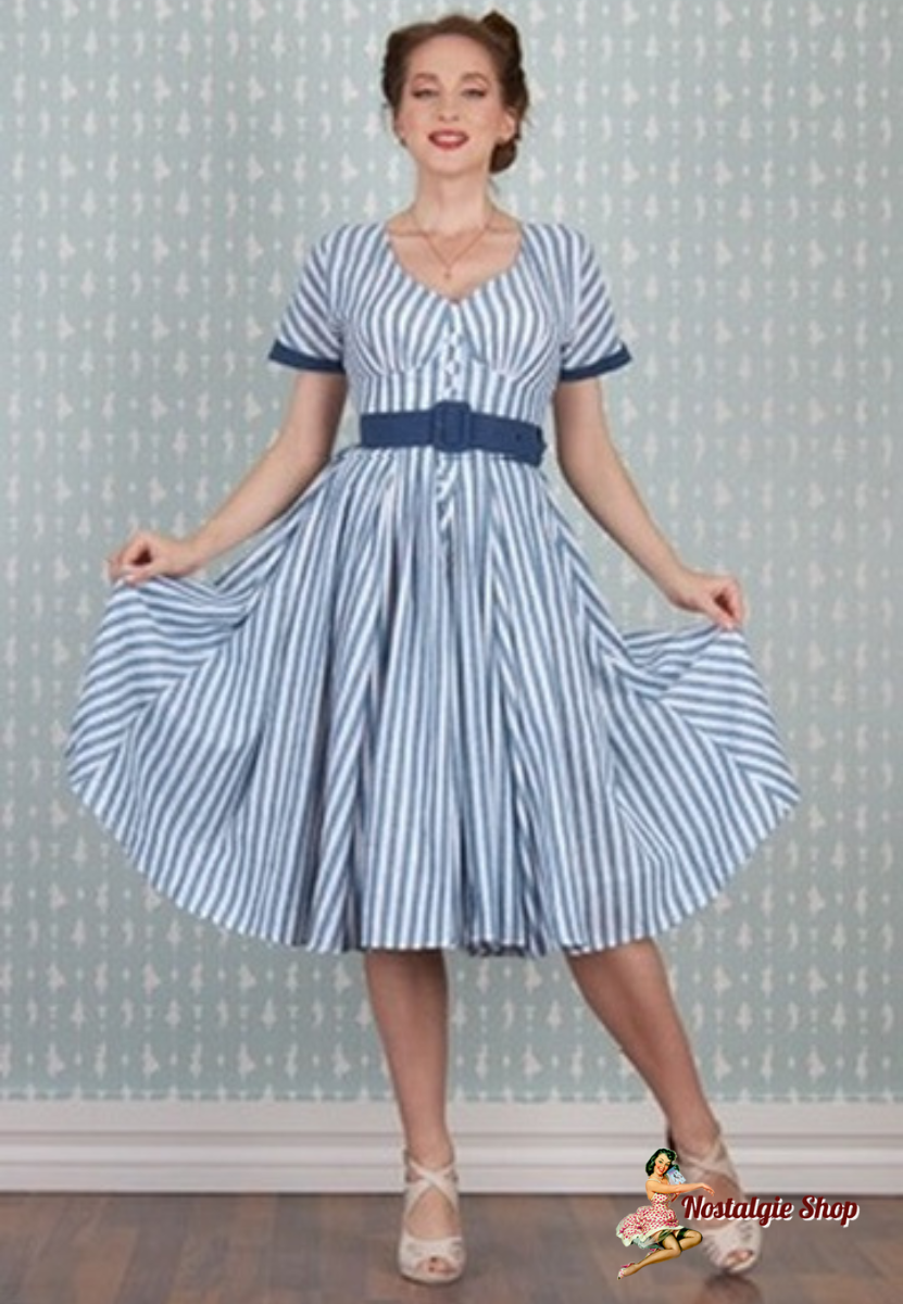 Miss Candyfloss - Meredith-Lee striped swing dress | Nostalgieshop