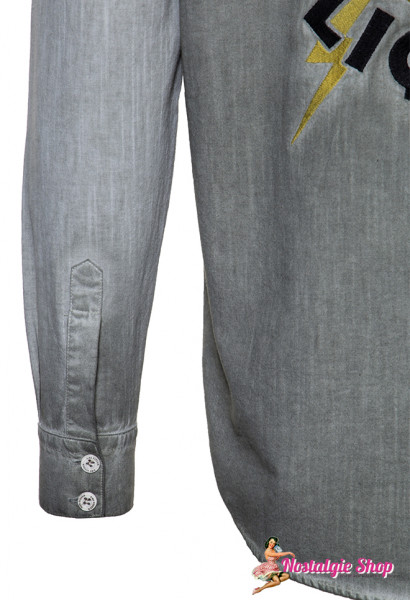 Langarm Workshirt "Motor Liquid" von King Kerosin in olivgrün mit ...